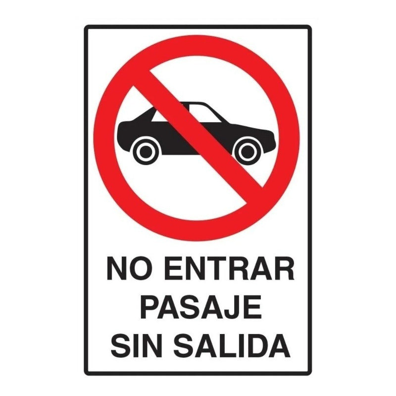 Señalética No Entrar No Entrar Pasaje Sin Salida 60x40cm – fullmercadito.cl